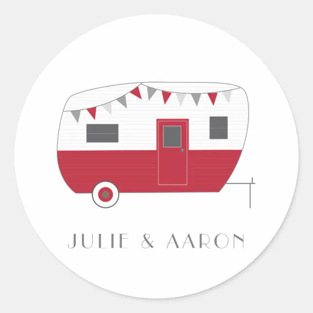 Vintage Camper Personalized Camping Sticker | Zazzle