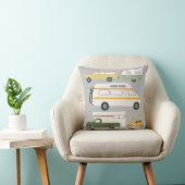 Vintage Camper Trailer RV Motorhome Vanlife Grey Throw Pillow | Zazzle