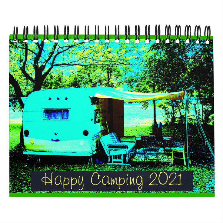 Vintage Campers Happy Camping 2021 Calendar | Zazzle