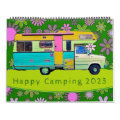 Vintage Campers Happy Camping 2023 Calendar | Zazzle