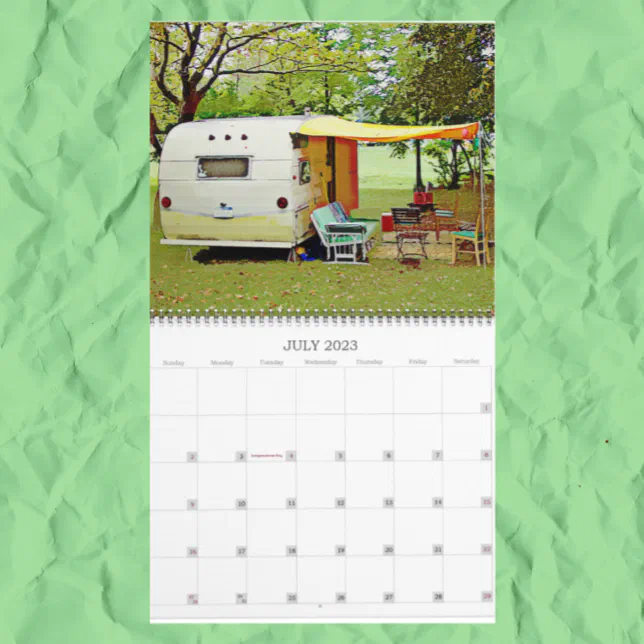 Vintage Campers Happy Camping 2023 Calendar | Zazzle