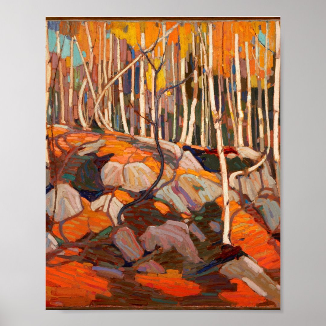 Vintage Canadian Autumn Scene Tom Thomson Painting Poster | Zazzle