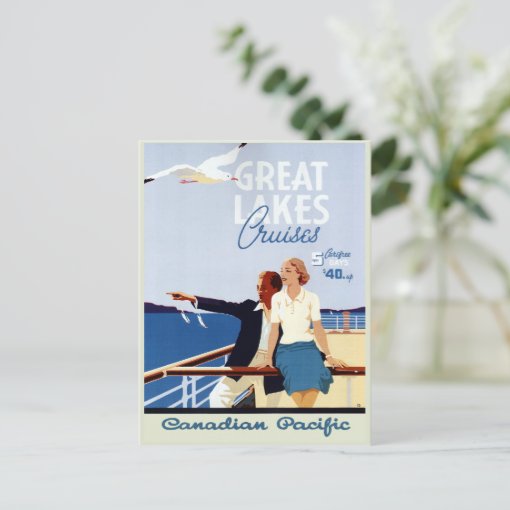 Vintage Canadian Cruise Line Great Lakes Travel Postcard | Zazzle