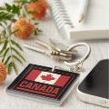 Vintage Canadian maple leaf flag of Canada Keychain | Zazzle
