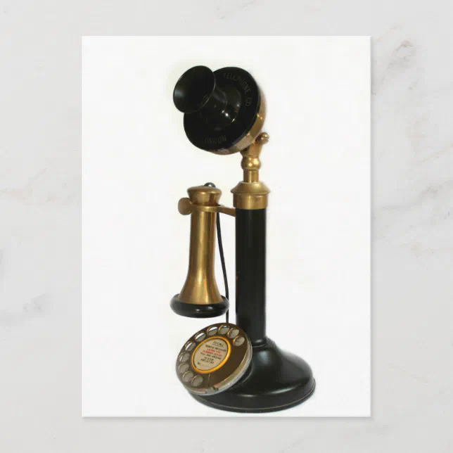 Vintage Candlestick Phone Postcard | Zazzle