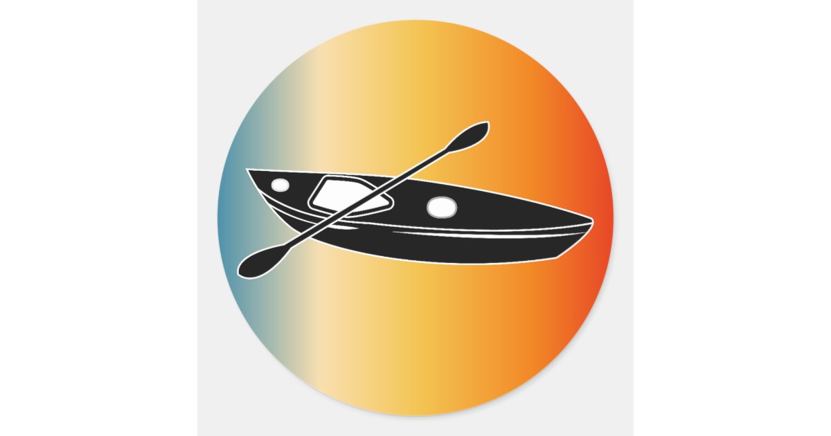 Vintage Canoe Kayak Paddle Lover Water Sport Classic Round Sticker | Zazzle