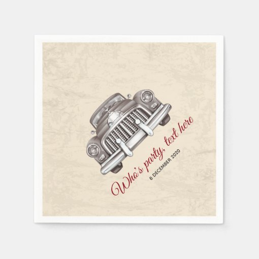 vintage, car, antique cars,Cocktail Paper Napkins | Zazzle
