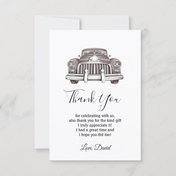 vintage, car, antique cars thank you card | Zazzle.com