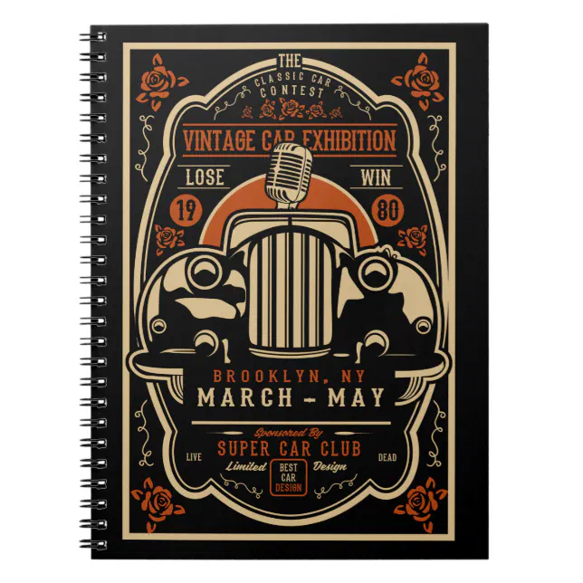 Vintage Car Exhibition Journal | Zazzle
