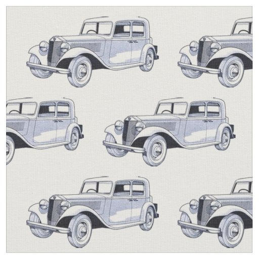 Vintage Car Fabric | Zazzle