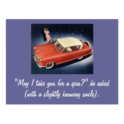 Vintage Car "Good Night, Irene!" Postcard | Zazzle