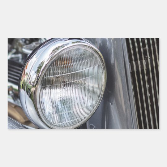 Vintage Car Headlight Rectangle Sticker | Zazzle.com