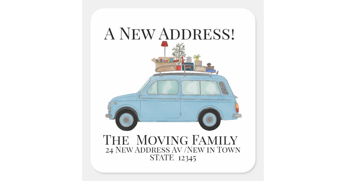 Vintage car moving stuff envelope seal | Zazzle