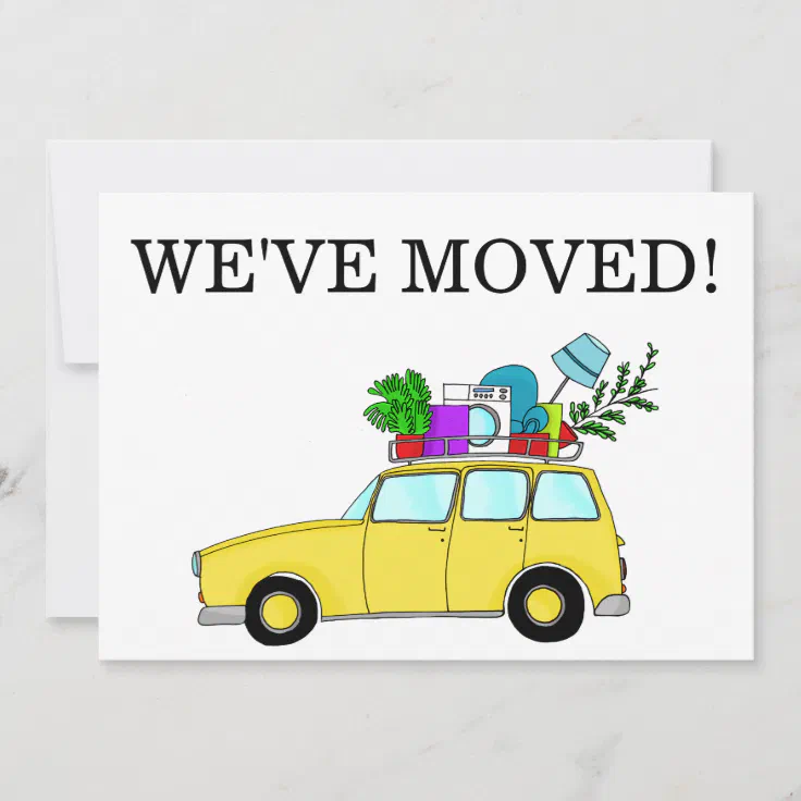 Vintage car New address card | Zazzle