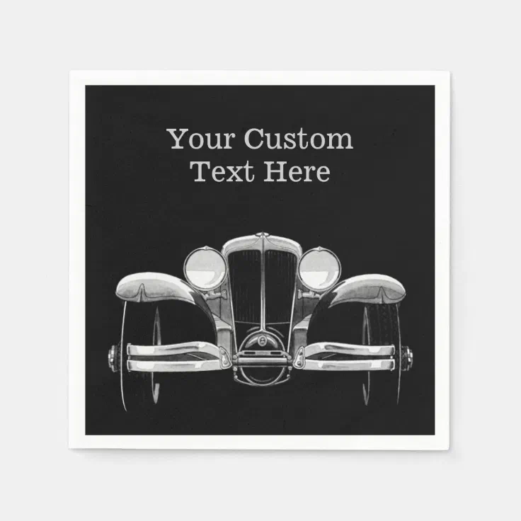 Vintage car paper napkins | Zazzle