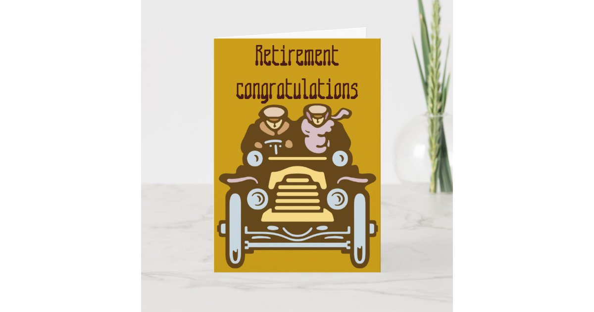 Vintage car retirement card | Zazzle