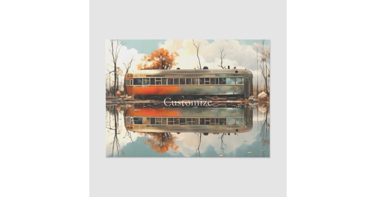 Vintage Caravan Trailer RV Thunder_Cove Tissue Paper | Zazzle