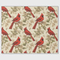 Vintage Cardinal Design Wrapping Paper | Zazzle