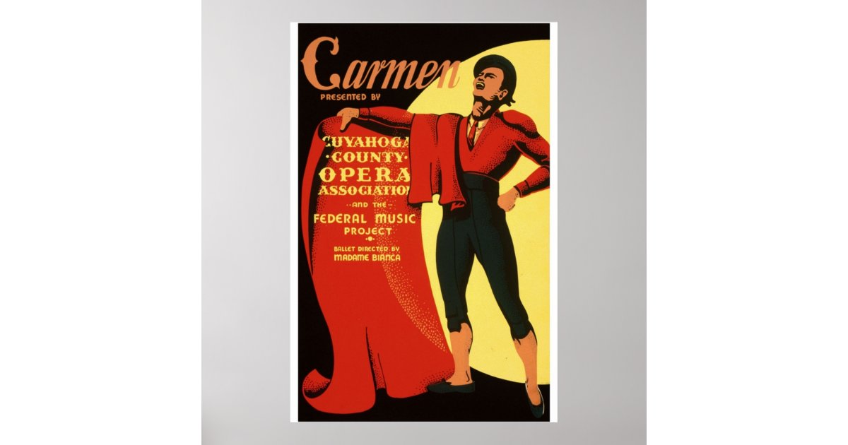 Vintage Carmen Opera Advertising 1939 Poster | Zazzle