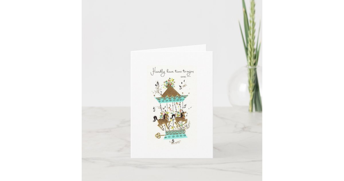 Vintage Carousel Birthday Card | Zazzle