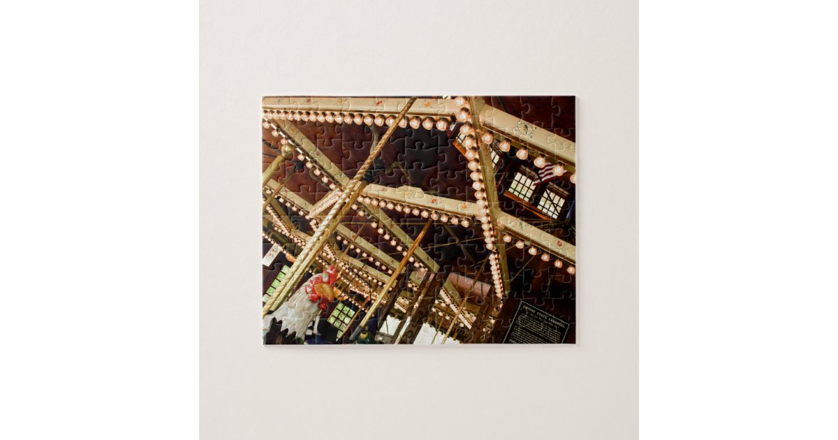 Vintage Carousel Rooster Jigsaw Puzzle | Zazzle