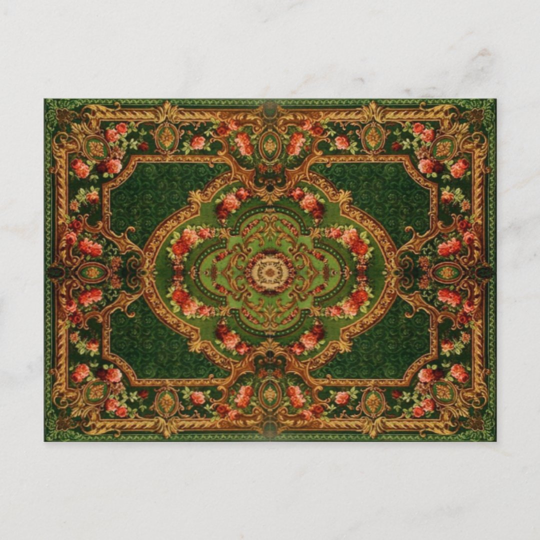 Vintage Carpet Pattern: Axminster 3432 Postcard | Zazzle