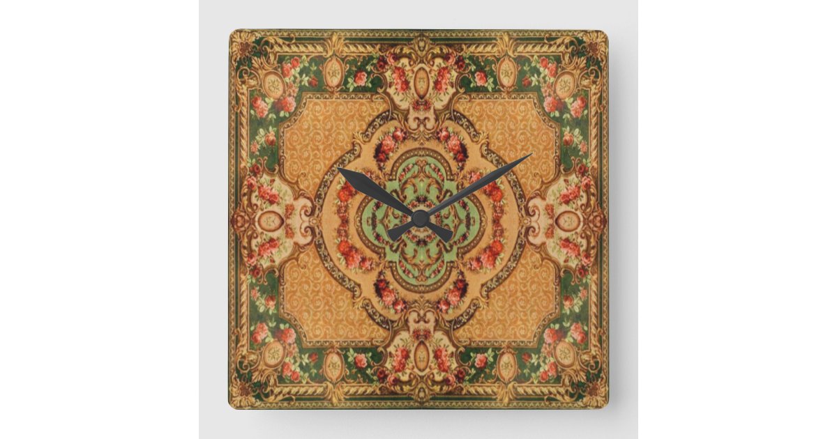 Vintage Carpet Patterns: Axminster 3431 Clock | Zazzle