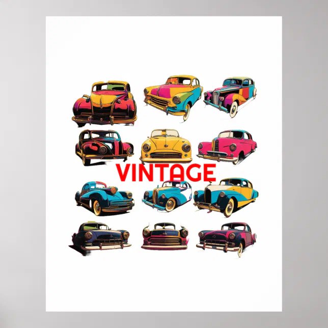 VIntage Cars Poster | Zazzle