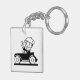 Vintage cartoon classic car retro comics black whi keychain | Zazzle
