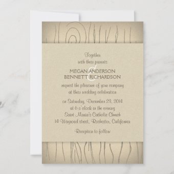 vintage carved tree wood wedding invitation | Zazzle