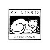 Vintage Cat, Custom Ex Libris Book Rubber Stamp | Zazzle