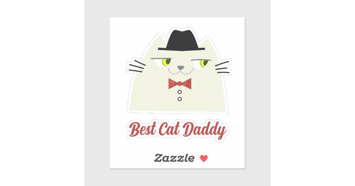 Vintage Cat Dad Sticker | Zazzle