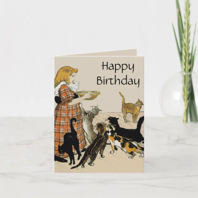 Vintage Cat Lover Birthday Card | Zazzle