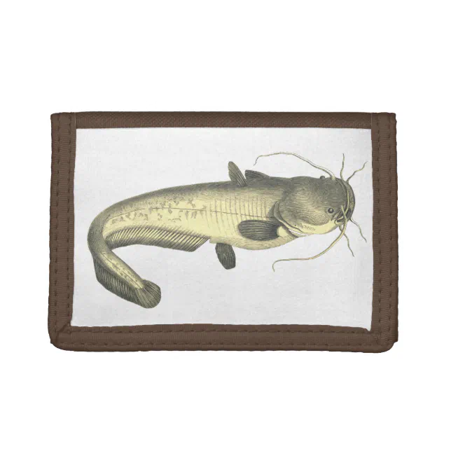 Vintage Catfish Illustration Trifold Wallet | Zazzle
