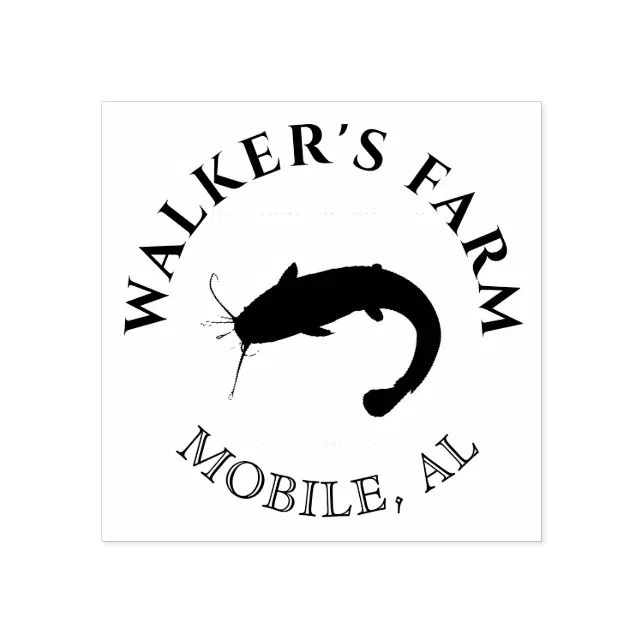 Vintage catfish monogram Stamp | Zazzle