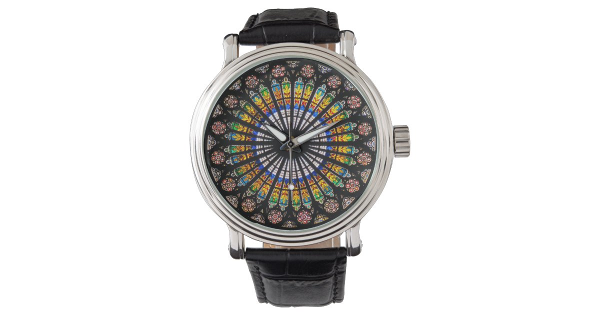 Vintage Cathedral Stained Glass Window Watch | Zazzle
