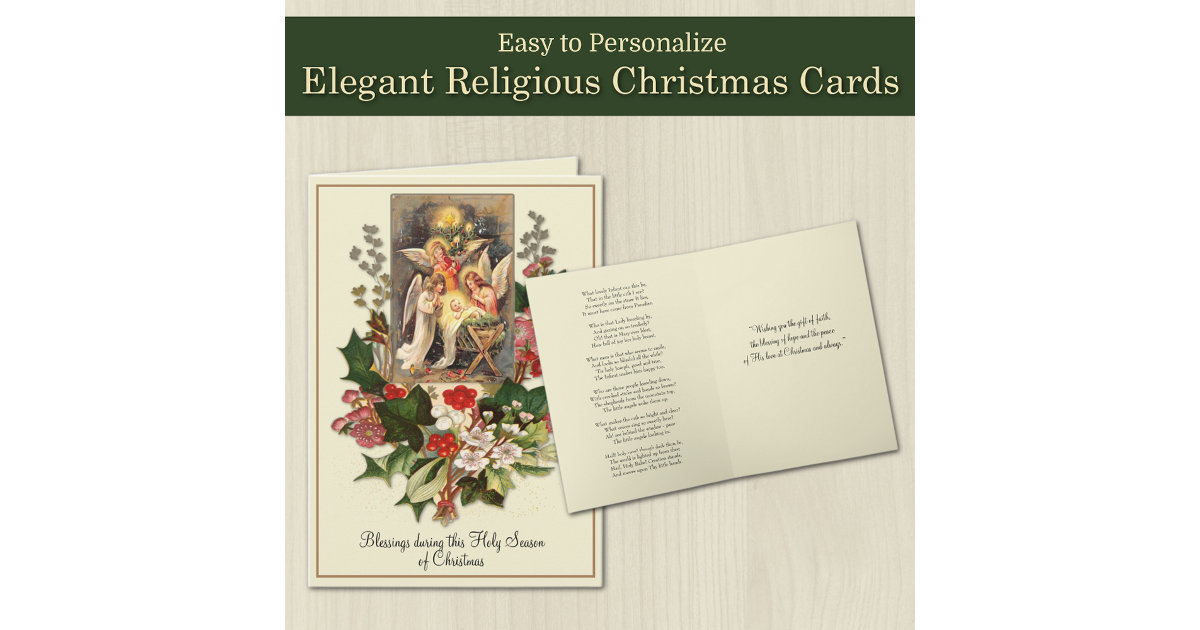 Vintage Catholic Christmas Jesus Nativity Card | Zazzle