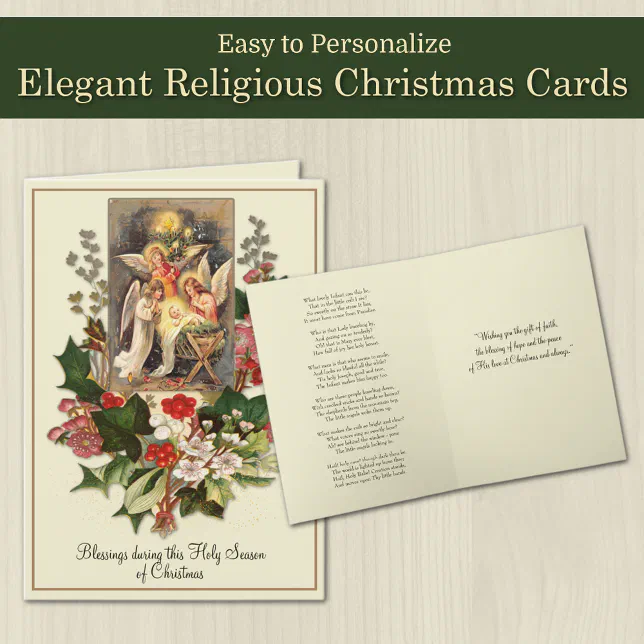 Vintage Catholic Christmas Jesus Nativity Card | Zazzle