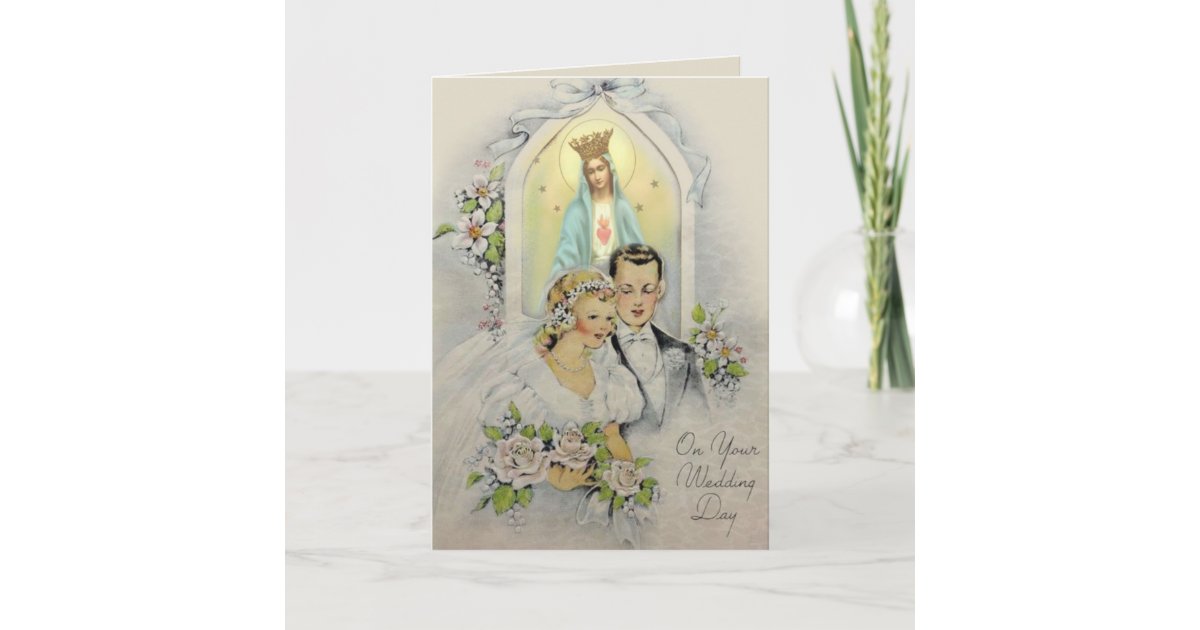 Vintage Catholic Wedding Card w/scripture & verse | Zazzle.com