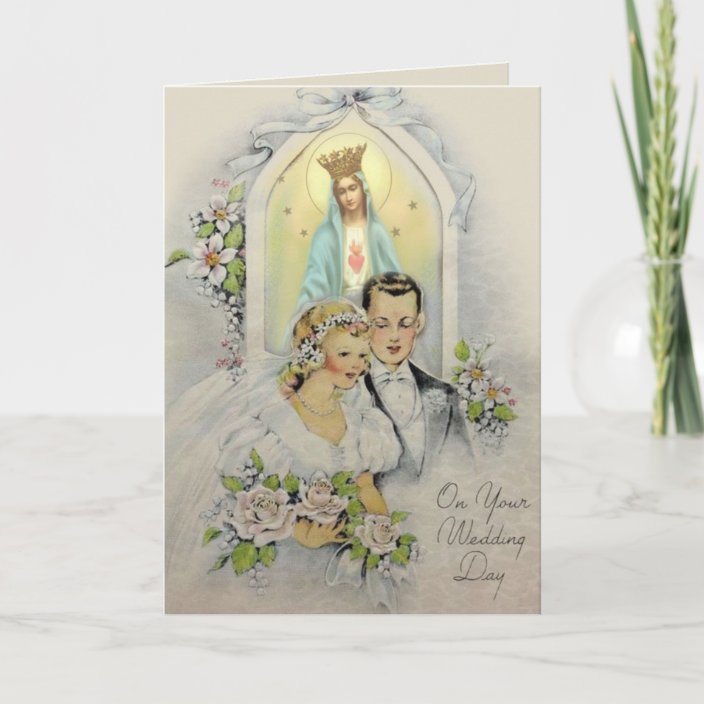 Vintage Catholic Wedding Card w/scripture & verse | Zazzle.com