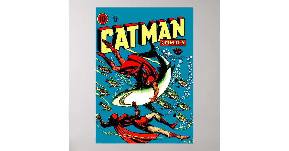 Vintage Catman Comic Book Cover no 32 Poster | Zazzle