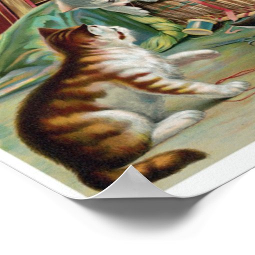Vintage Cats Poster | Zazzle