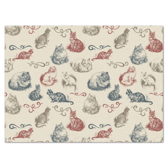 Vintage Cats Tissue Paper | Zazzle.com
