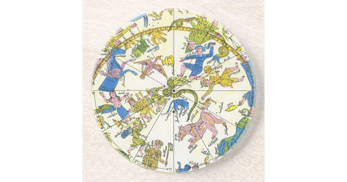 Vintage Celestial, Arabic Sphere, Constellations Sandstone Coaster | Zazzle