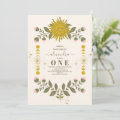Vintage Celestial Botanical 1st Birthday Invitation | Zazzle