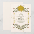 Vintage Celestial Botanical 1st Birthday Invitation | Zazzle