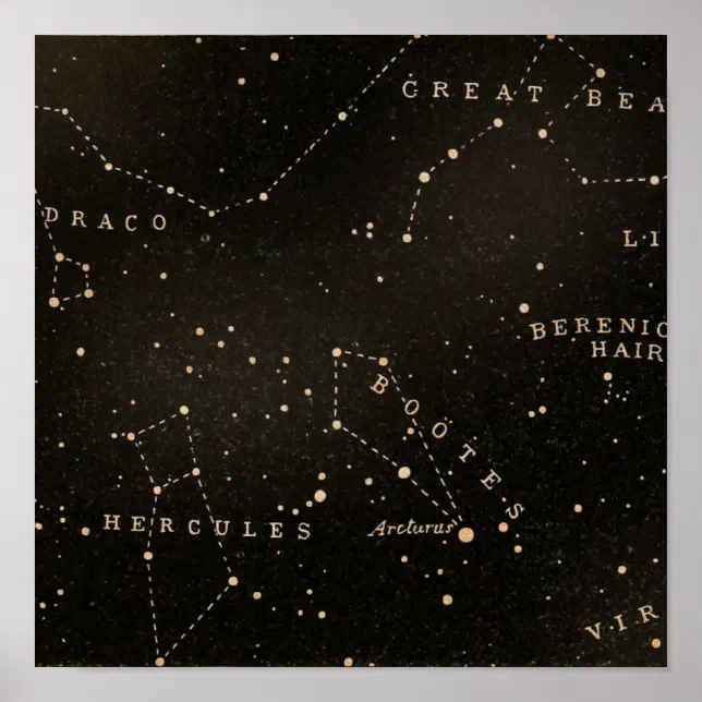 Vintage Celestial Chart Poster | Zazzle