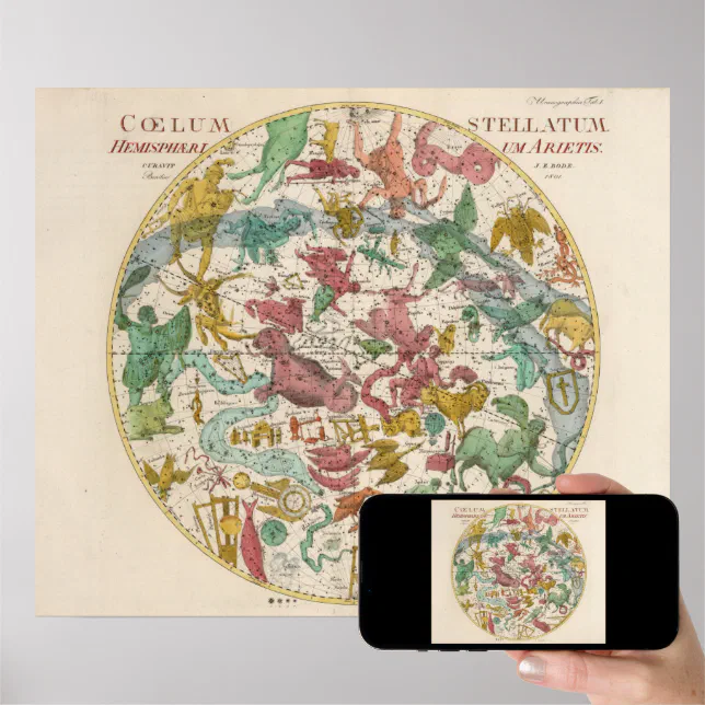 Vintage Celestial Map Poster | Zazzle