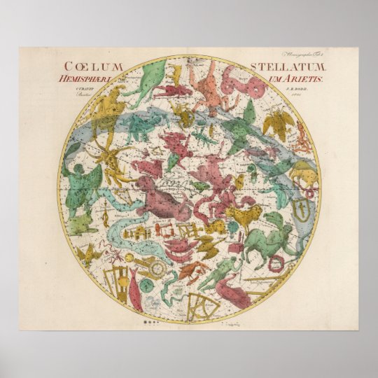 Vintage Celestial Map Poster | Zazzle.com