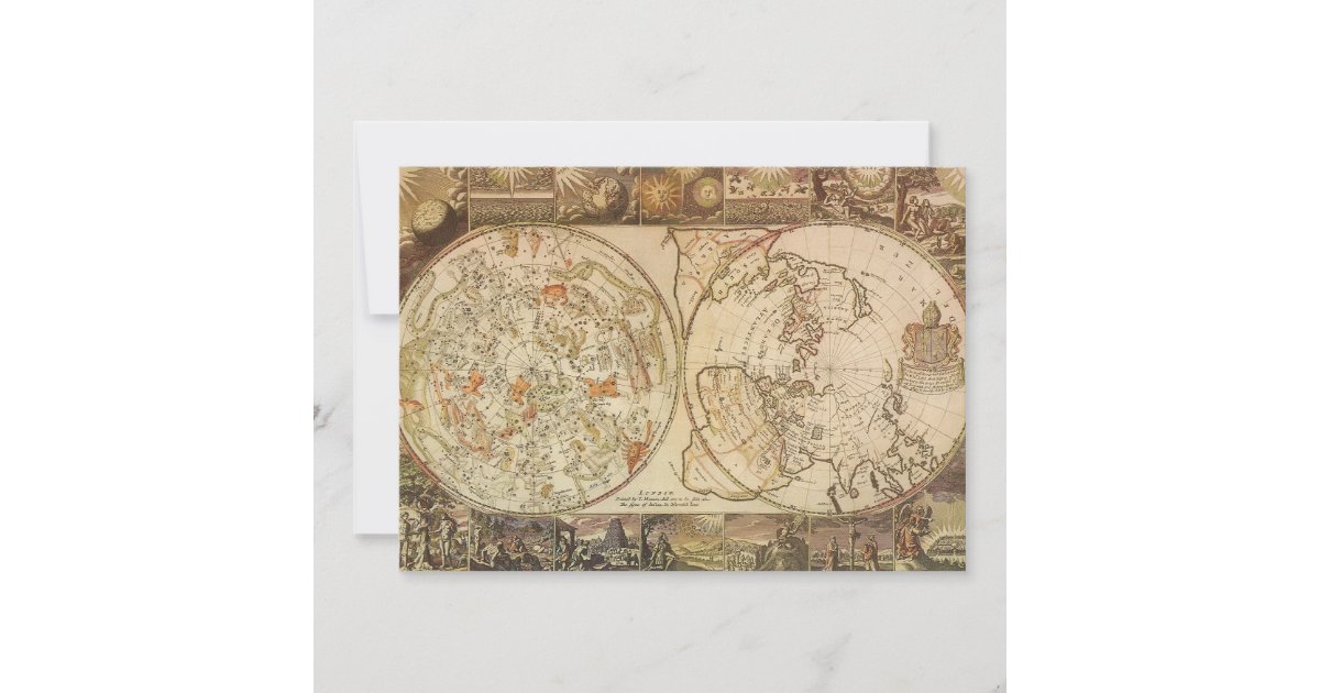Vintage Celestial Planisphere Map by Joseph Moxon | Zazzle